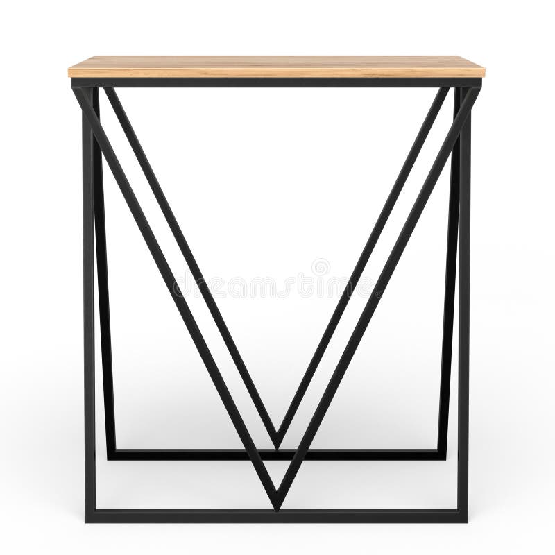 Console Table in Loft Style Stock Illustration - Illustration of flat ...