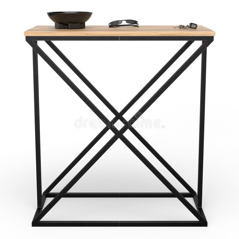 Console Table in Loft Style Stock Illustration - Illustration of ...