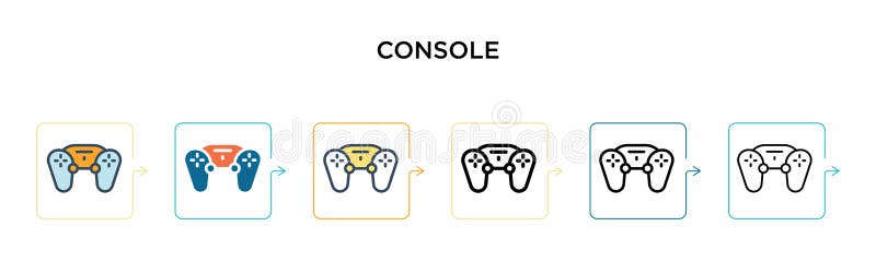 Console Vector Icon in 6 Different Modern Styles. Black, Two Colored ...