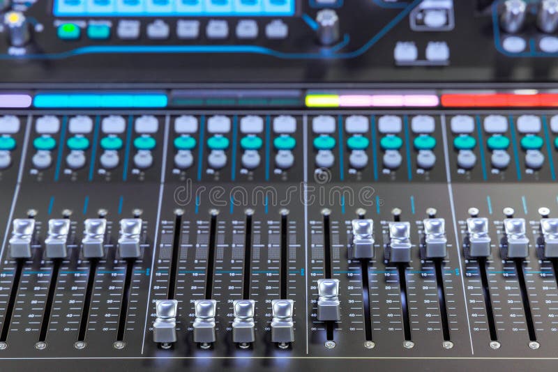 A Console with Volume Control Panel Sound Mixer, Equalizer Stock Photo ...