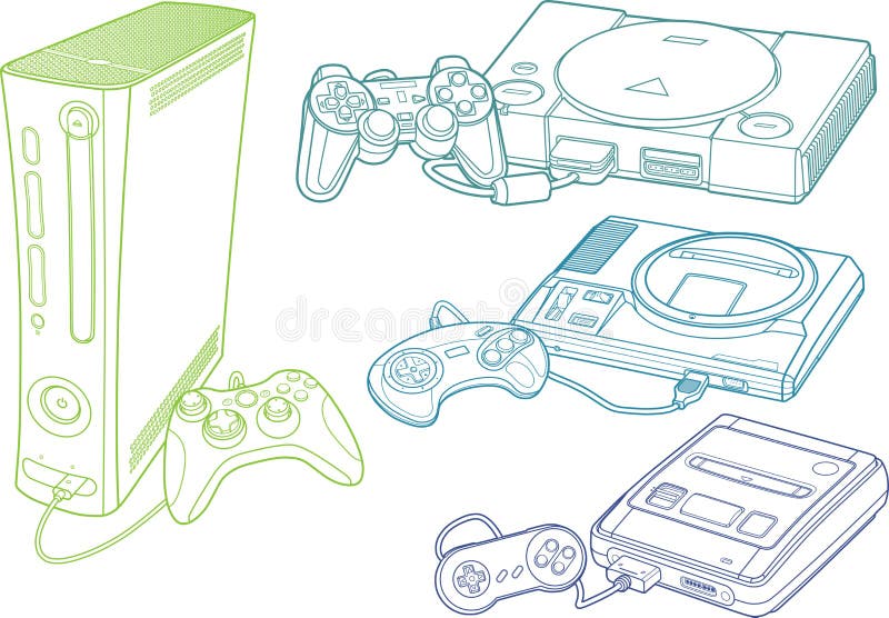 Consoles Vector Illustrations Stock Vector - Illustration of gamer ...