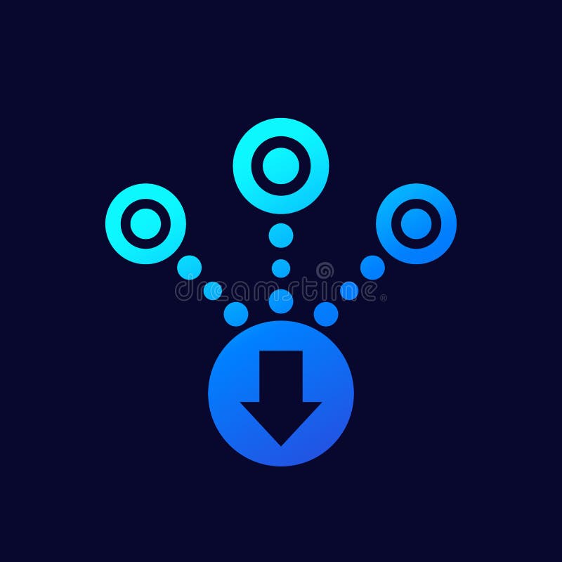 Consolidate or Merge Icon, Vector Stock Vector - Illustration of unite ...