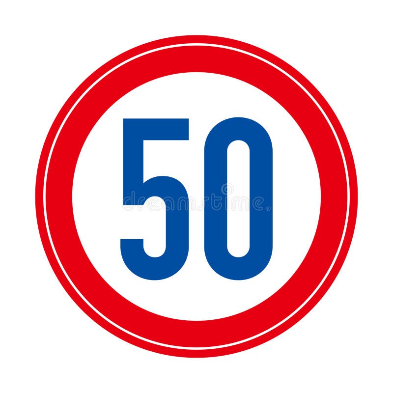 Conspicuous Speed Regulation Road Signs Stock Illustration ...