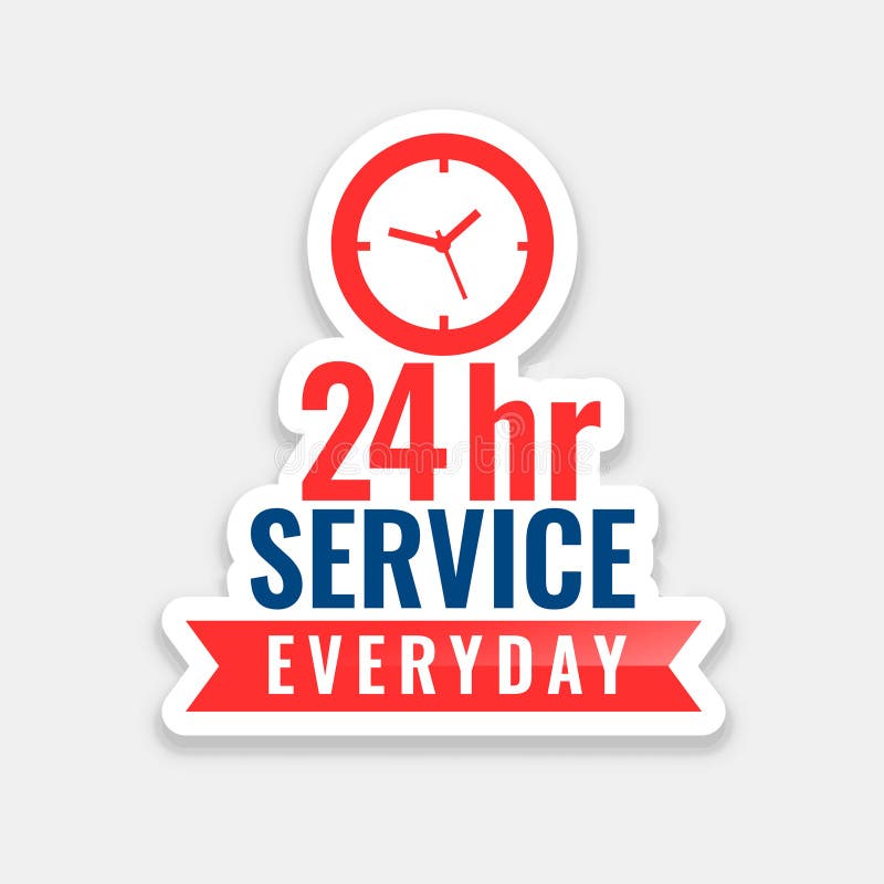 Constant Availability 24 Hour Service Sticker Template for Business ...