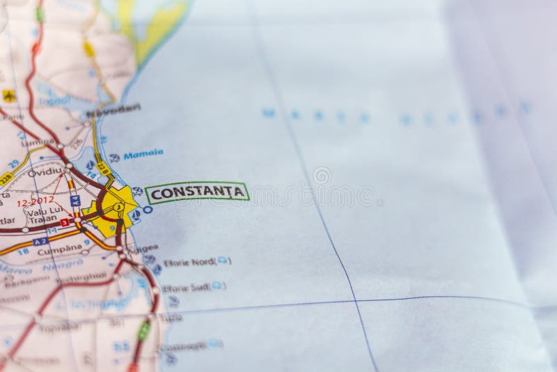 Constanta on a map stock image. Image of ocean, constanta - 62456447