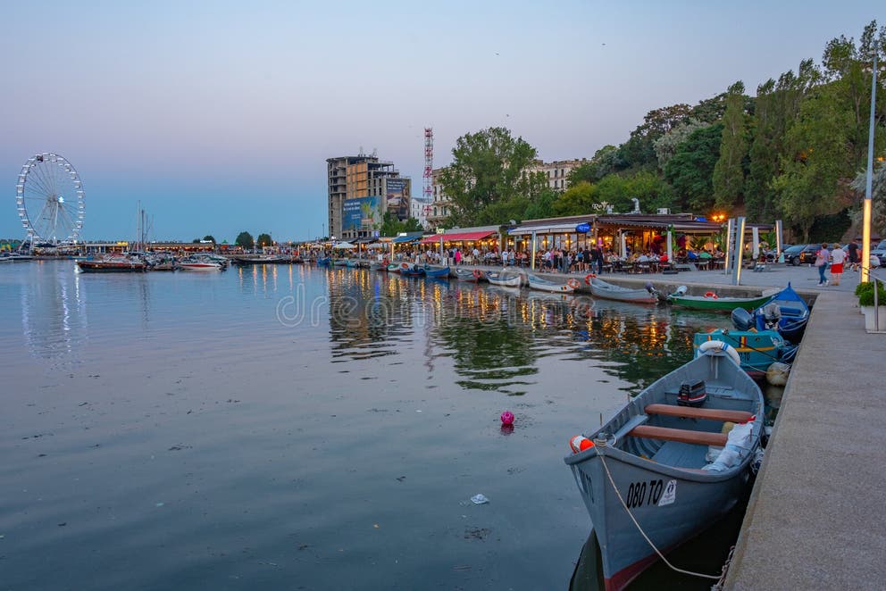 Constanta, Romania, August 19, 2023: Sunset at the Marina in Con ...