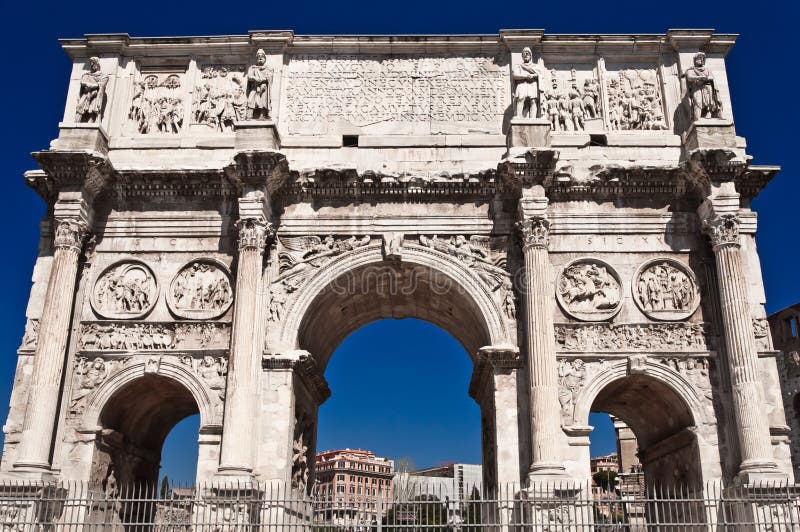 Constantin Gate In Rome Front View Royalty Free Stock Photo - Image ...