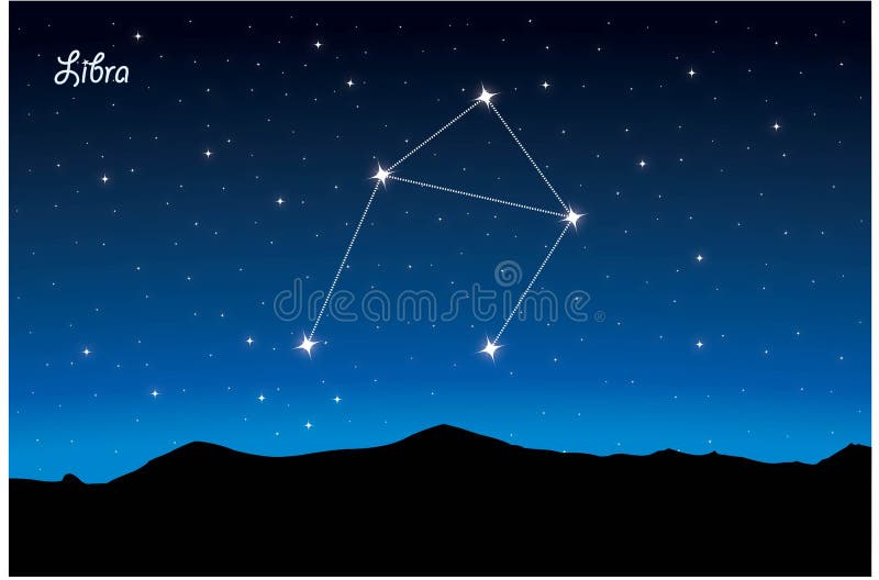 Libra da constelação ilustração do vetor. Ilustração de brilhante ...