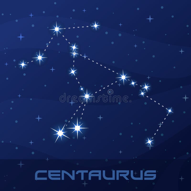 Constelación Centaurus, Centauro, Cielo De La Estrella De La Noche Ilustración del Vector ...
