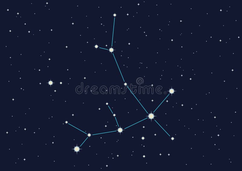 Constellatie Andromeda vector illustratie. Illustration of zwart - 4988289