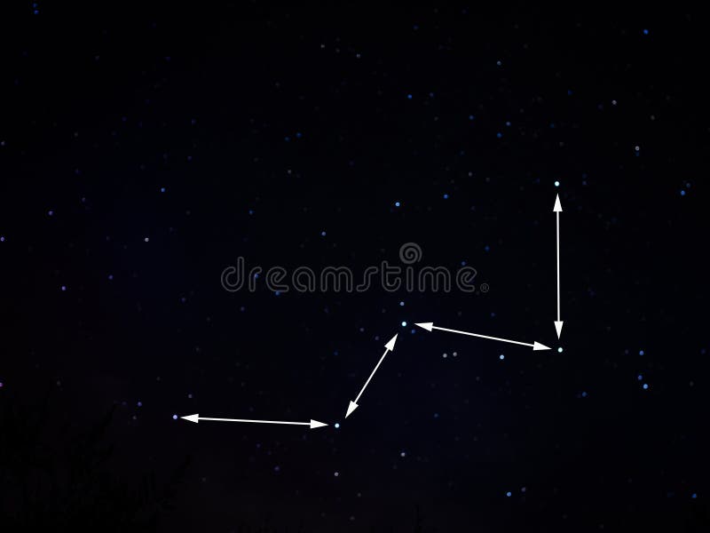 Constellatie Van Cassiopeia, Laag in De Hemel Stock Afbeelding - Image ...