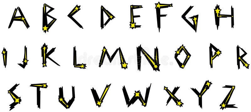 Constellation Alphabet stock vector. Illustration of vector - 182179344