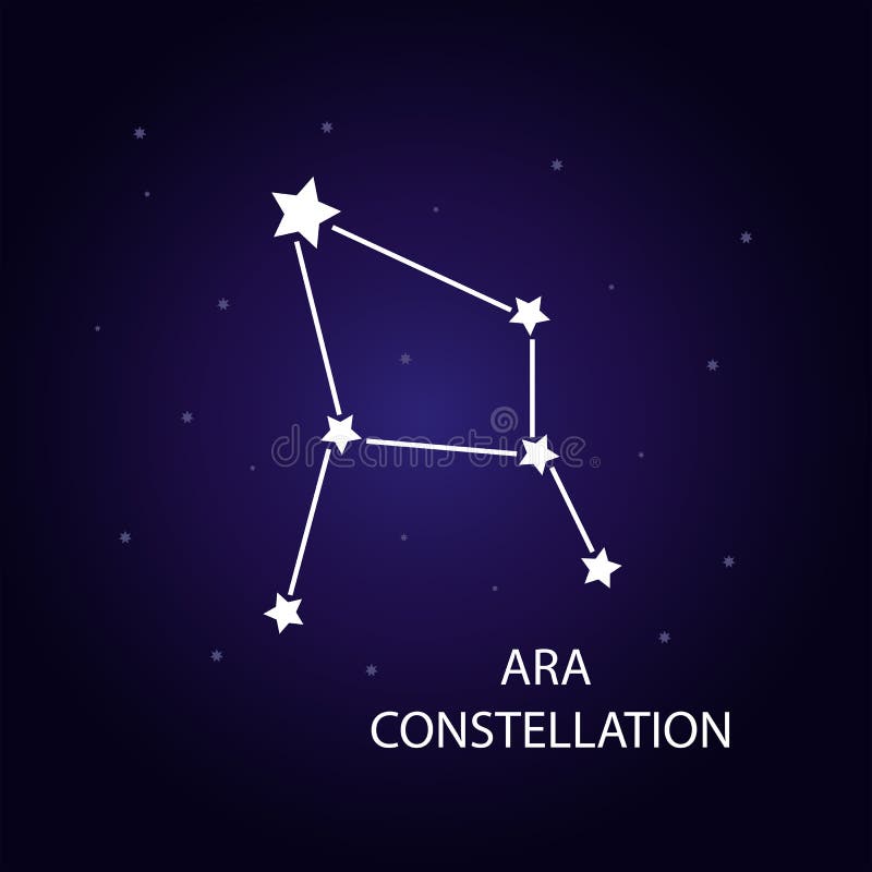 Constellation Ara, Altar, Night Star Sky Stock Vector - Illustration of ...