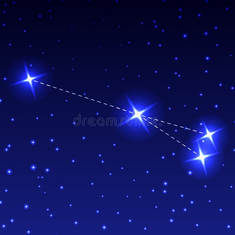 The Constellation of the Arrow in the Night Starry Sky. Vector ...