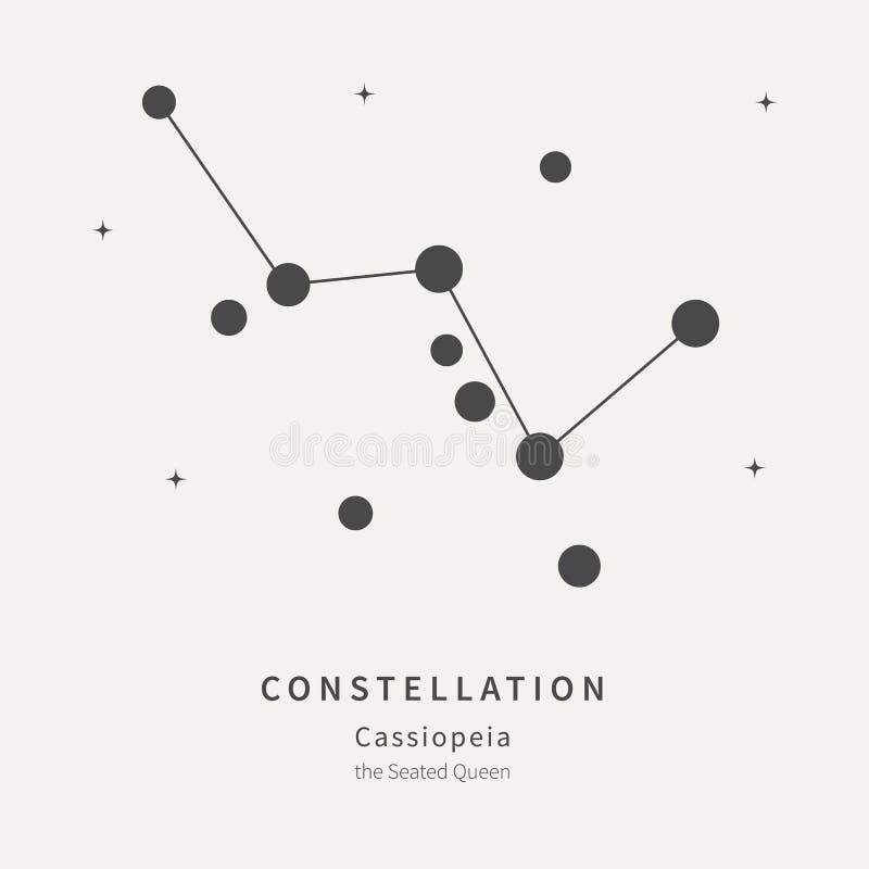 The Constellation of Cassiopeia. the Seated Queen - Linear Icon Stock ...