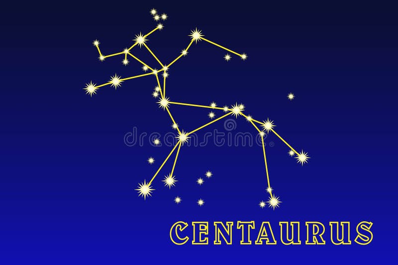 The Constellation of Centaurus in the Night Starry Sky. Vector ...