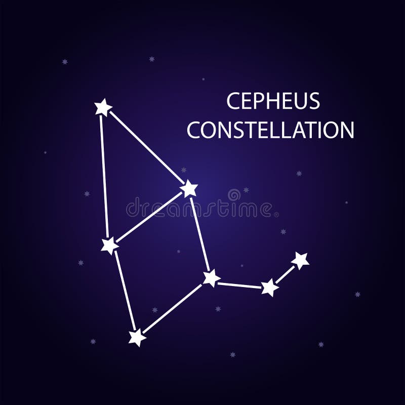 The Constellation of Cepheus with Bright Stars. Vector Illustration ...