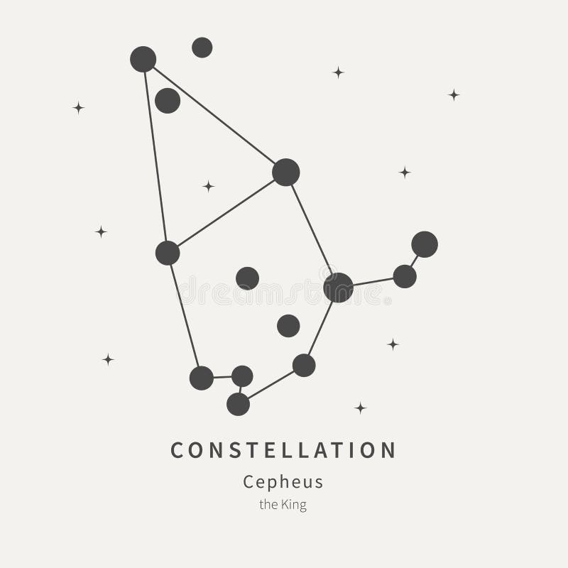 The Constellation of Cepheus. the King - Linear Icon. Vector ...