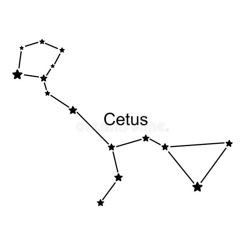 The Constellation of Cetus. the Sea Monster - Linear Icon Stock Vector ...