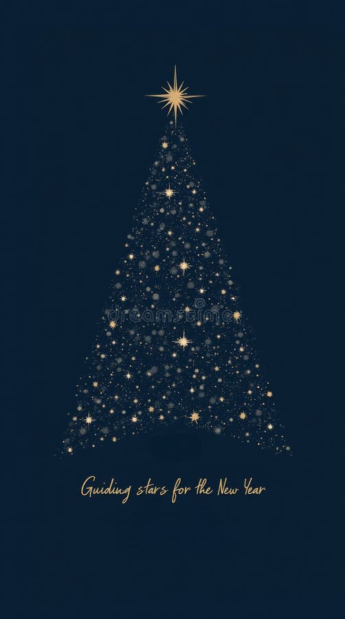 Constellation Christmas Card with a Christmas Tree Shaped Constellation ...