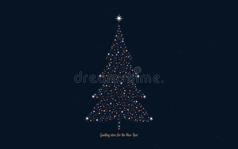 Constellation Christmas Card with a Christmas Tree Shaped Constellation ...