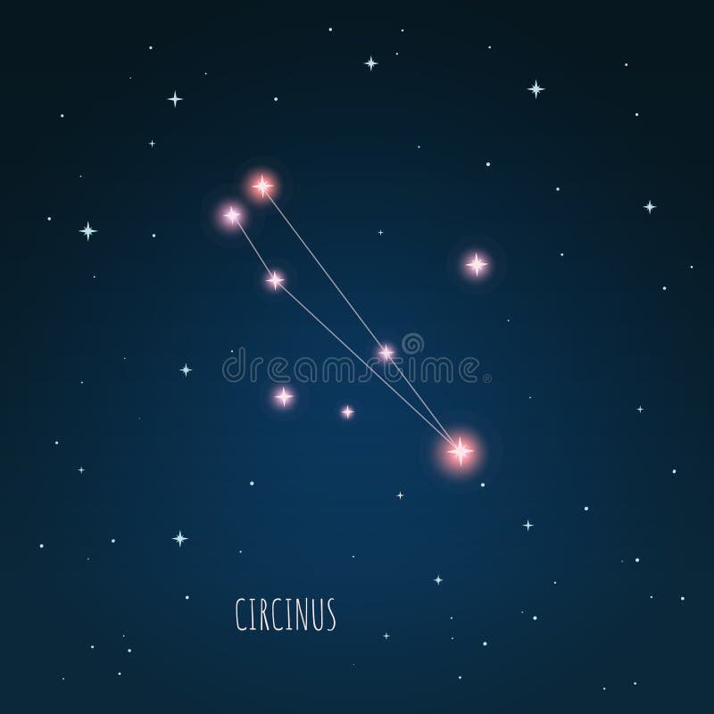 Constellation Circinus Scheme in Starry Sky Space Stock Vector ...
