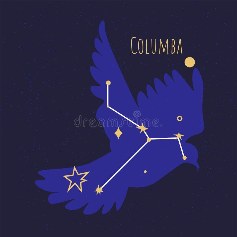 Constellation of Columba, Star Formation of Bird Stock Vector ...