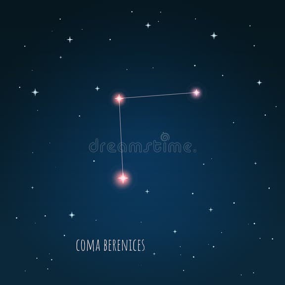 Constellation Coma Berenices Scheme in Starry Sky Space Stock Vector ...