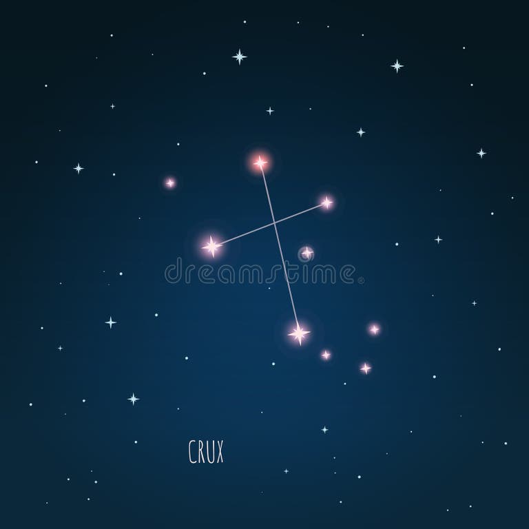 Constellation Crux Scheme in Starry Sky Space Stock Vector ...