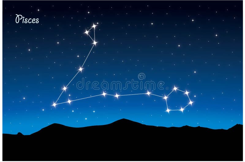 Constellation Poissons illustration stock. Illustration du néon - 44440242
