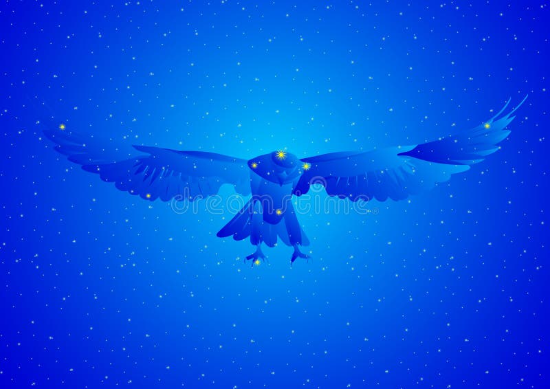The Constellation of the Eagle in the Night Starry Sky. Vector ...