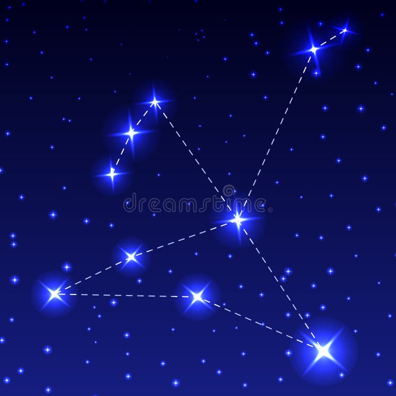The Constellation of the Eagle in the Night Starry Sky. Vector ...