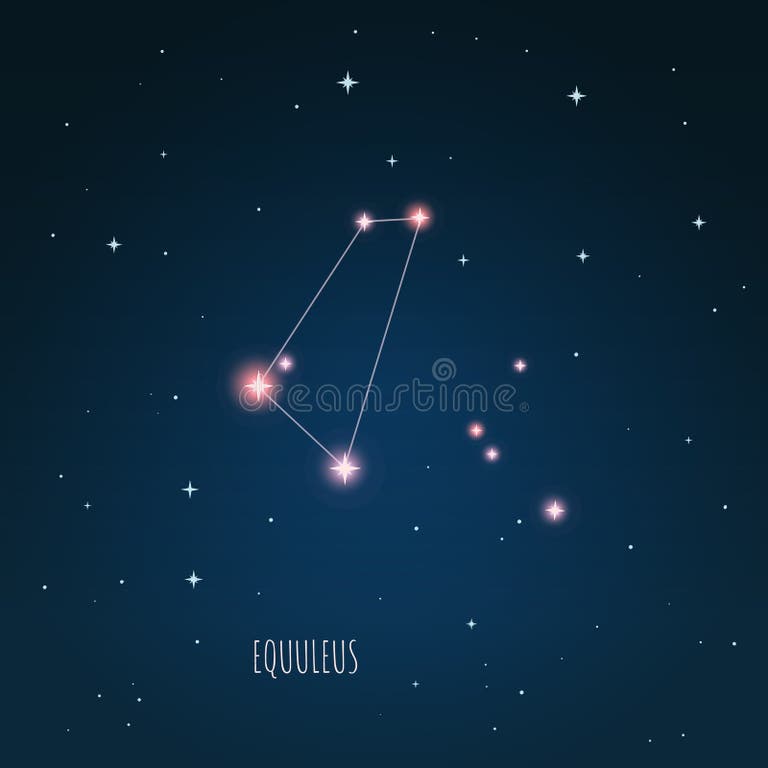 Constellation Equuleus Scheme in Starry Sky Space Stock Vector ...
