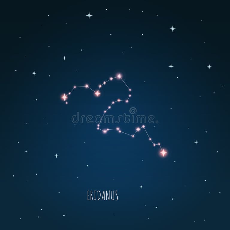 Constellation Eridanus Scheme in Starry Sky Space Stock Vector ...