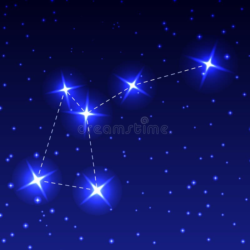 The Constellation Fly in the Night Starry Sky. Vector Illustration of ...