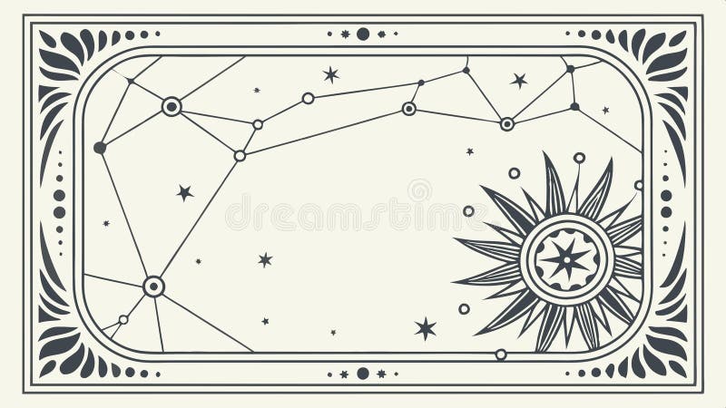 Constellation Frame Design, Starry Border, Celestial Frame, Cosmic ...