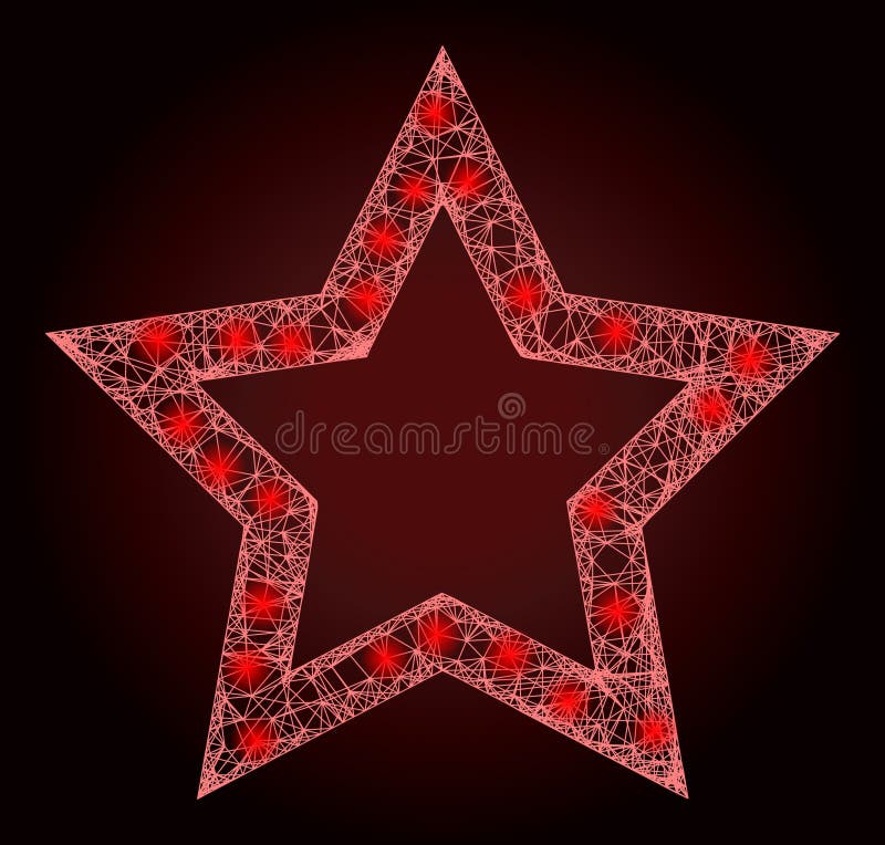 Constellation Hatched Mesh Contour Star with Lightspots Stock Vector ...