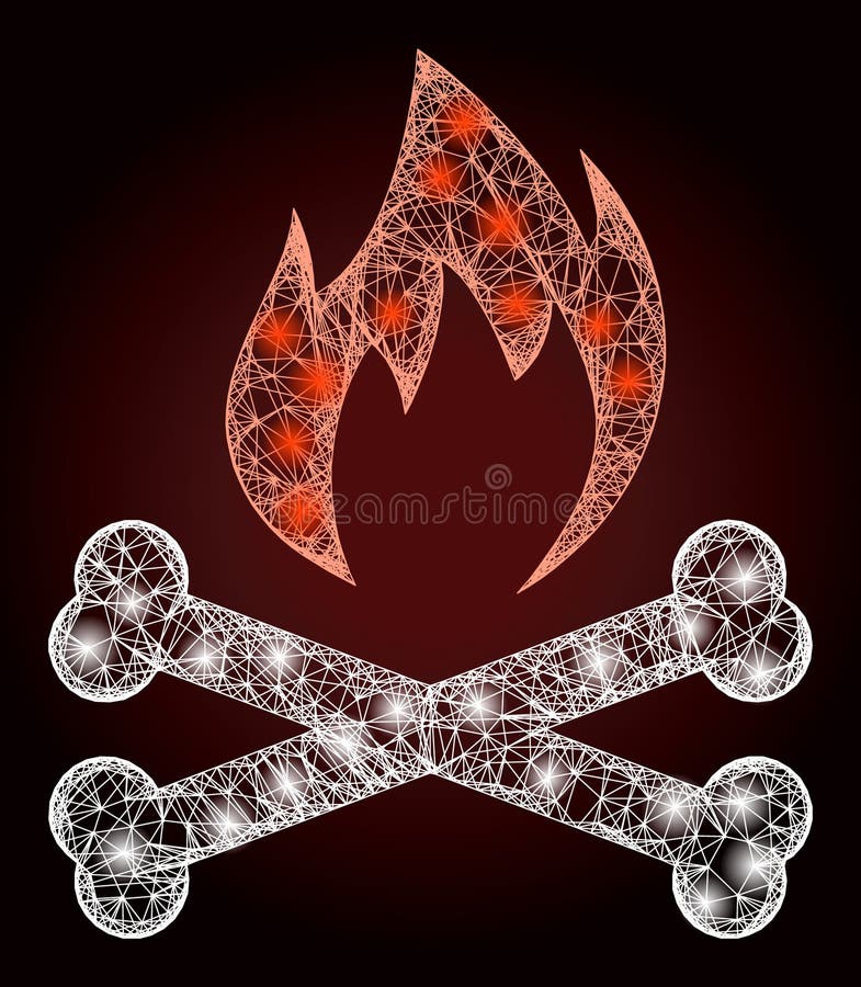 Constellation Hatched Mesh Hell Fire Bones with Light Spots Stock ...
