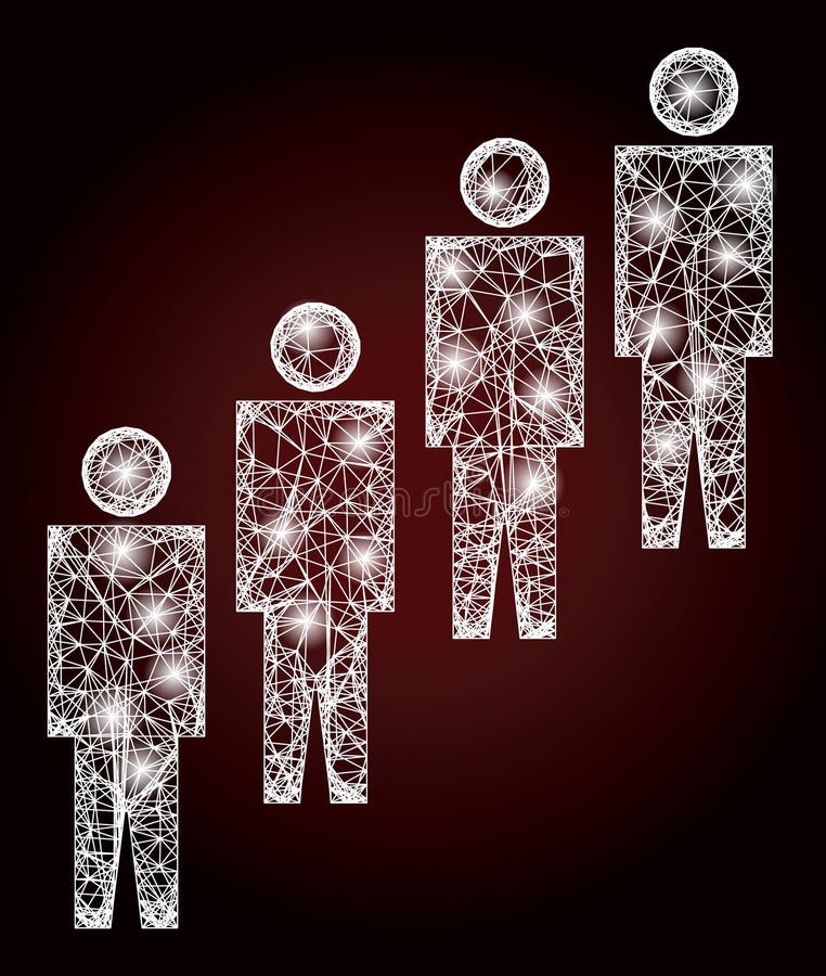 Constellation Hatched Mesh People Queue with Lightspots Stock Vector ...