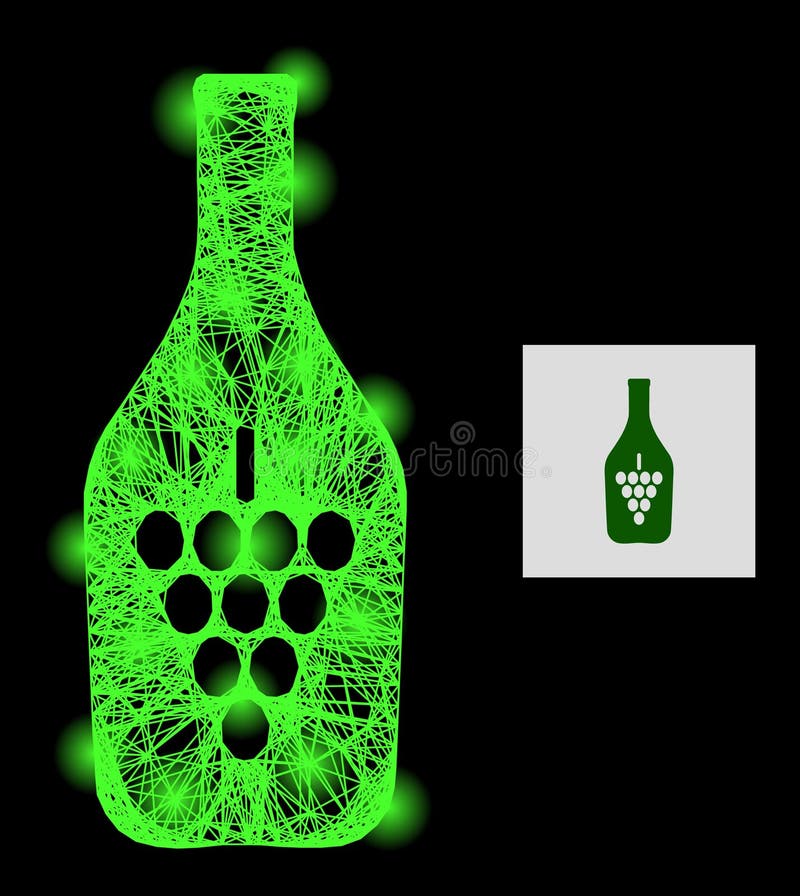 Constellation Hatched Mesh Wine Bottle with Lightspots Stock Image ...