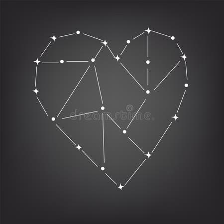 Constellation of the heart stock vector. Illustration of sign - 81818320