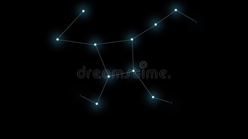 Constellation Hercules on a Black Background. Glowing Blue Stars are ...