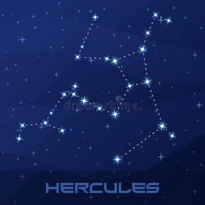 Constellation Hercules, Heracles, Night Star Sky Stock Vector ...