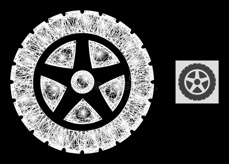 Constellation Intersected Mesh Tire Wheel with Lightspots Stock Vector ...
