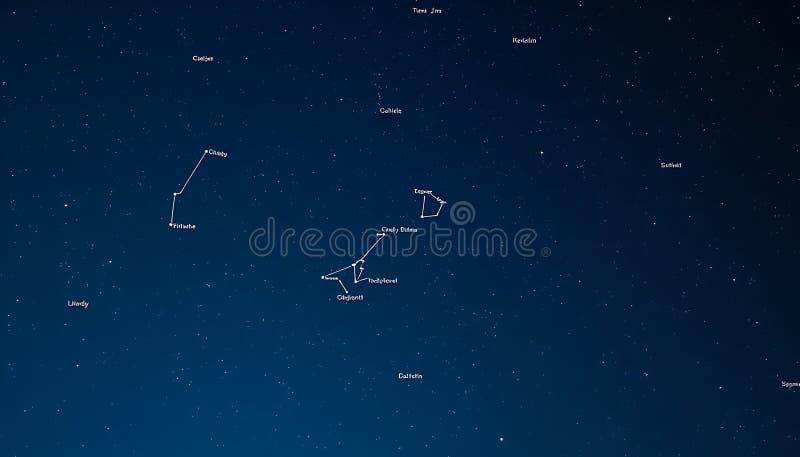 Constellation Lines in Night Sky, Astronomical Star Patterns Generative ...