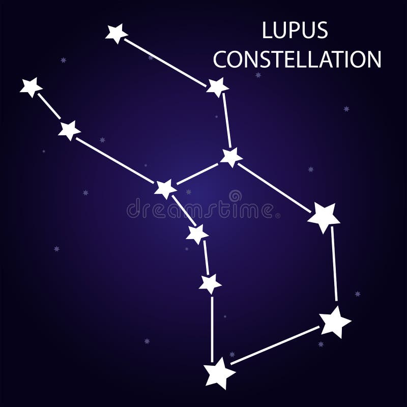 The Constellation of Lupus with Bright Stars. Vector Illustration. Stock Vector - Illustration ...