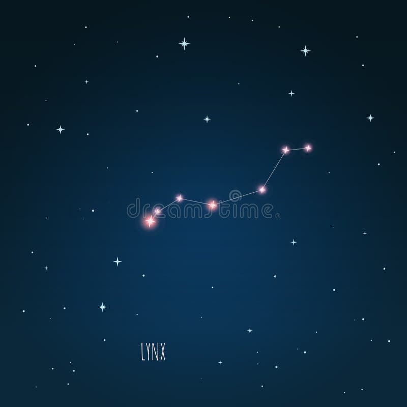 Constellation Lynx Scheme in Starry Sky Space Stock Vector ...
