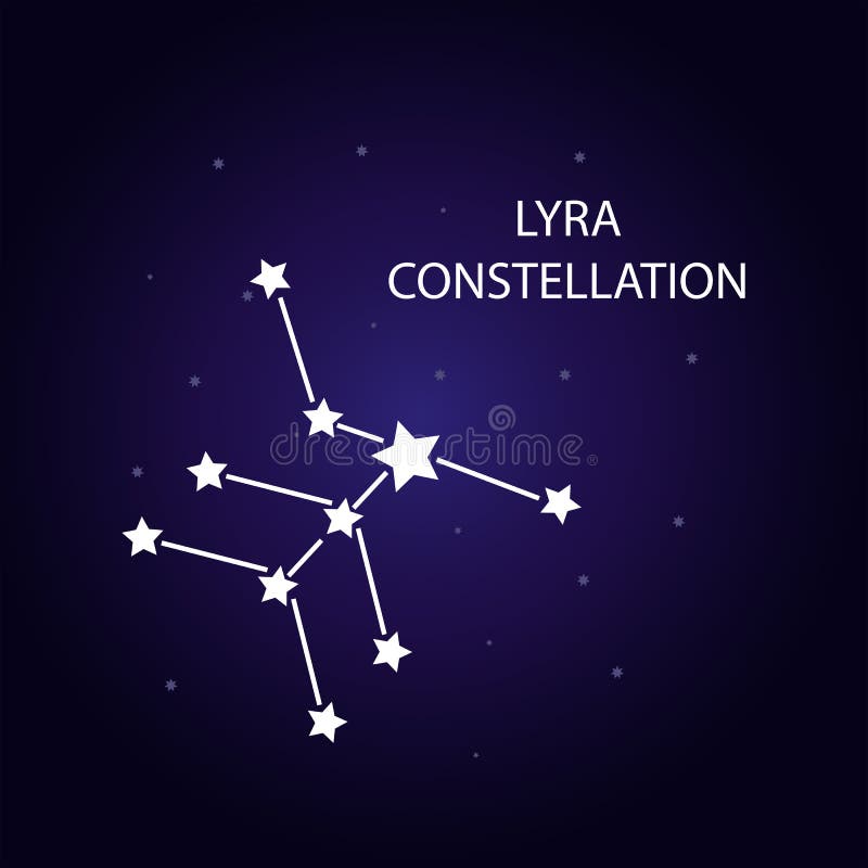 The Constellation of Lyra with Bright Stars. Vector Illustration. Stock ...