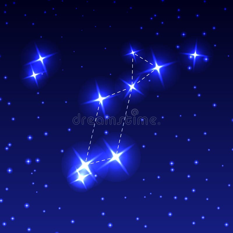 The Constellation Lyra in the Night Starry Sky. Vector Illustration of ...