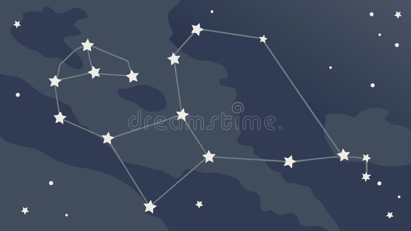 Constellation Map, Astronomy and Night Sky Chart Vector Design ...